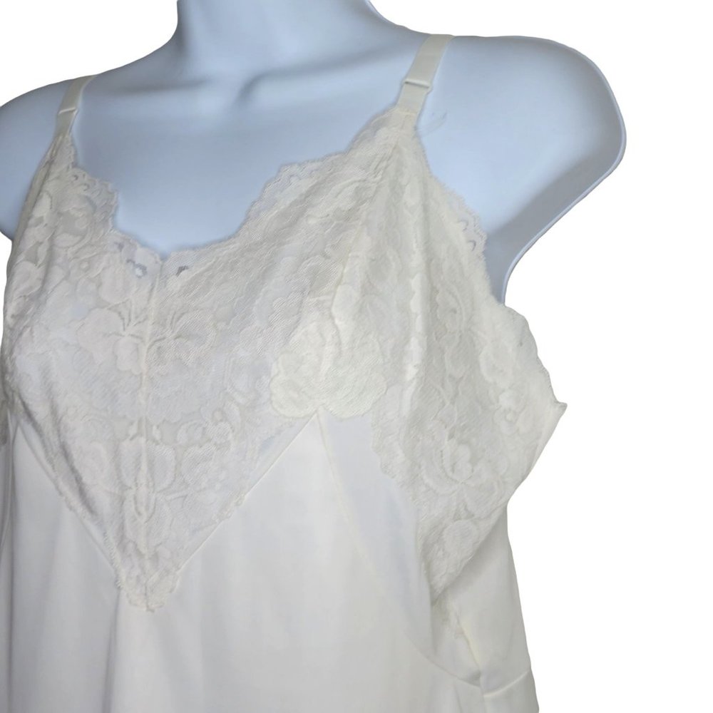 Vintage Sears Nylon Dress Slip White Lace Lined Doesn… - Gem